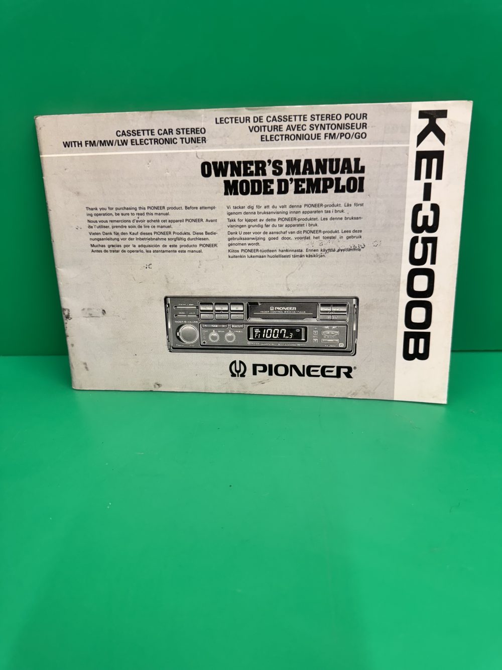 Pioneer Ke-3500b Car Radio Stereo Genuine Instruction Manual - JT Audio