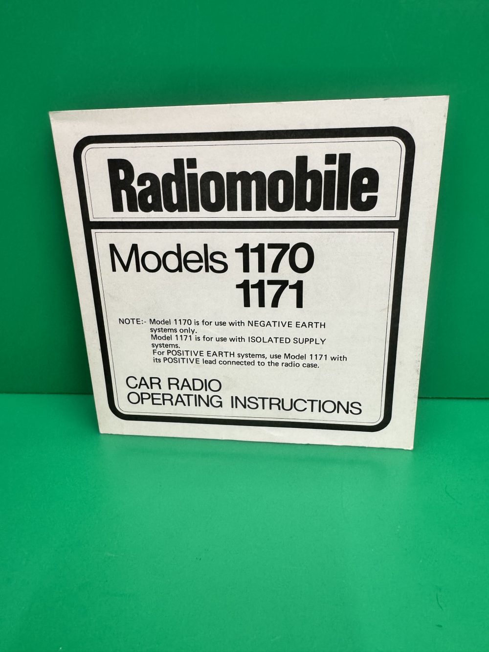 Radiomibile 1170 1171 Car Radio Stereo Genuine Instruction Manual - JT ...