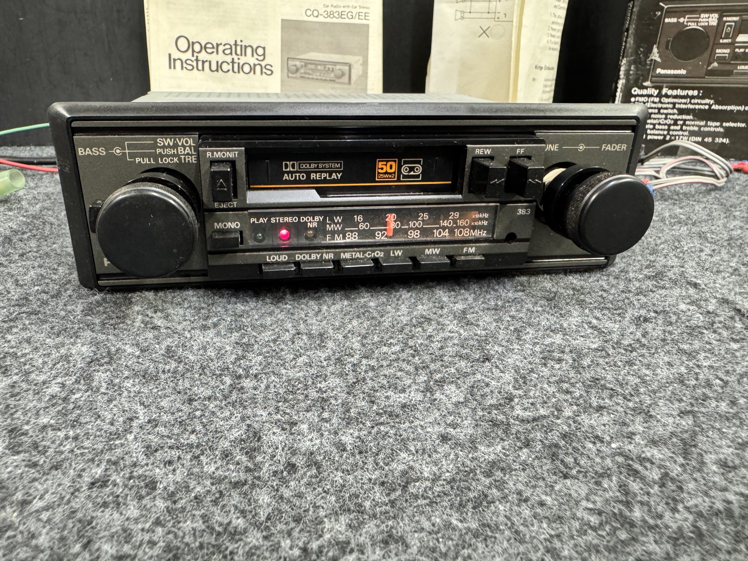 Panasonic 383 old spindle type car Radio Stereo Cassette - JT Audio