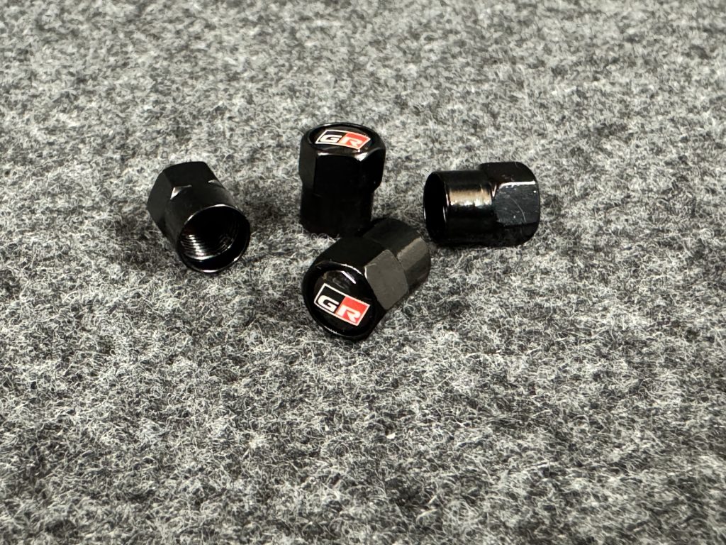 Set of x4 aftermarket Toyota GR Racing Tyre Dust caps - JT Audio